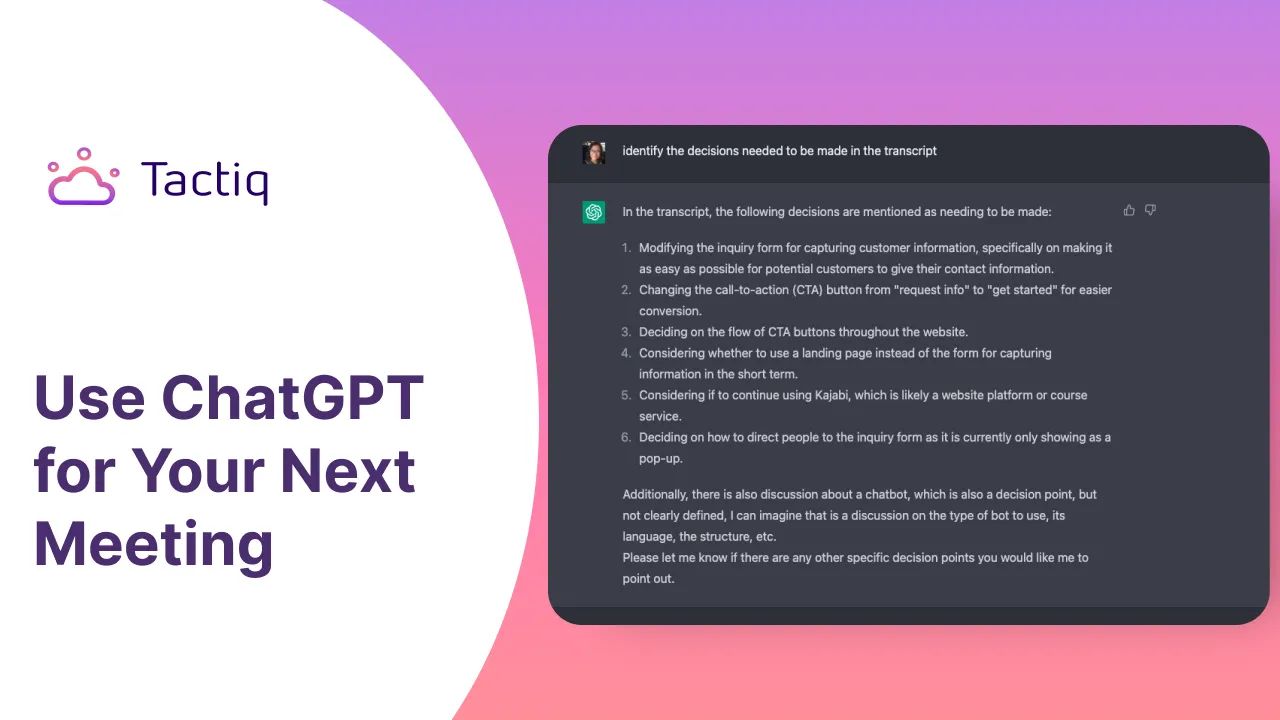 Transcriba reuniones en tiempo real con Tactiq